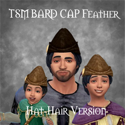 TSM Bard Cap Feather - Hat-Hair Version - The Sims 4 Create a Sim ...