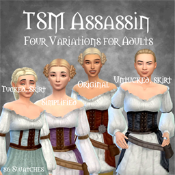 TSM Assassin Outfit & Dress - 4 variations - The Sims 4 Create a Sim ...