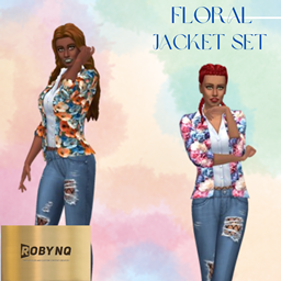 Modern floral jacket for denim outfit - Compatible with base game ...